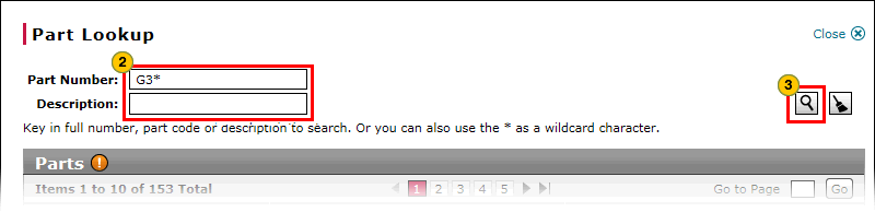 Look Up a Part from the View Part Master Information Page