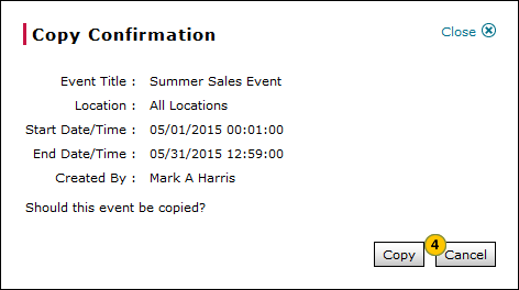 Administration: Copy an Event