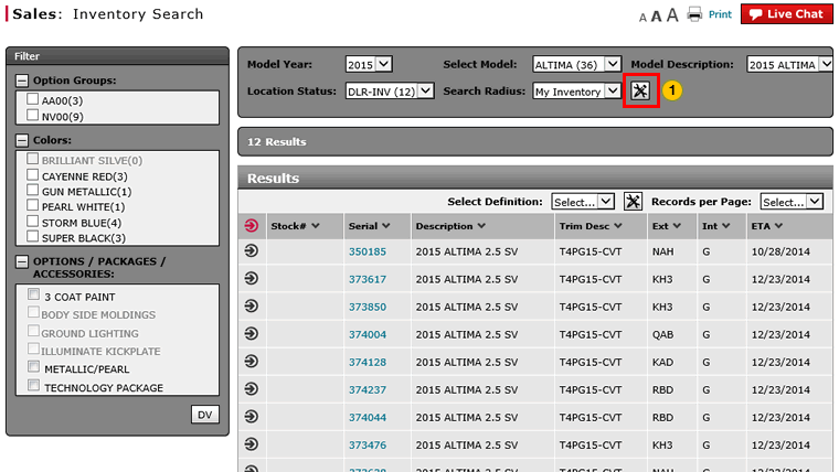 Sales: Inventory Search Workflow