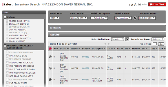 Sales: Inventory Search Workflow